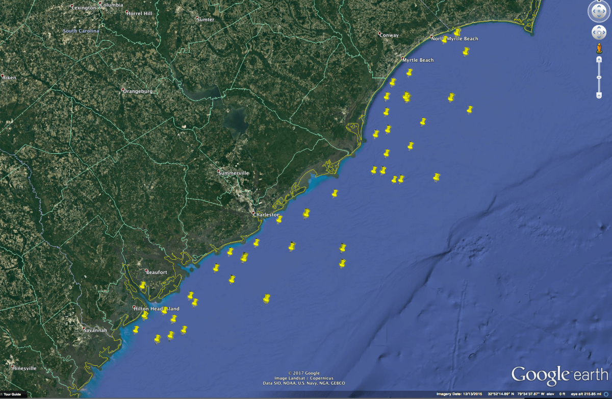 Where to Get Free Artificial Reef Coordinates for Your GPS – SCDNR Blog